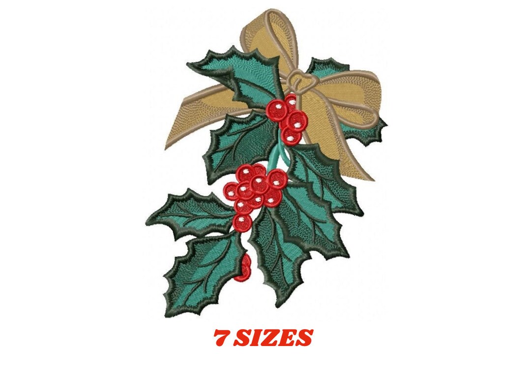 Xmas Mistletoe Embroidery Designs - Christmas Decoration Machine ...