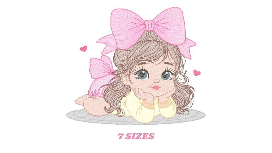 Girl Embroidery Designs - Baby Girl With Lace Embroidery Design Machine ...