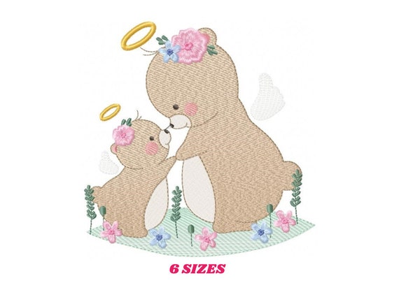 Angel Embroidery Designs Teddy Bear Embroidery Design - Etsy