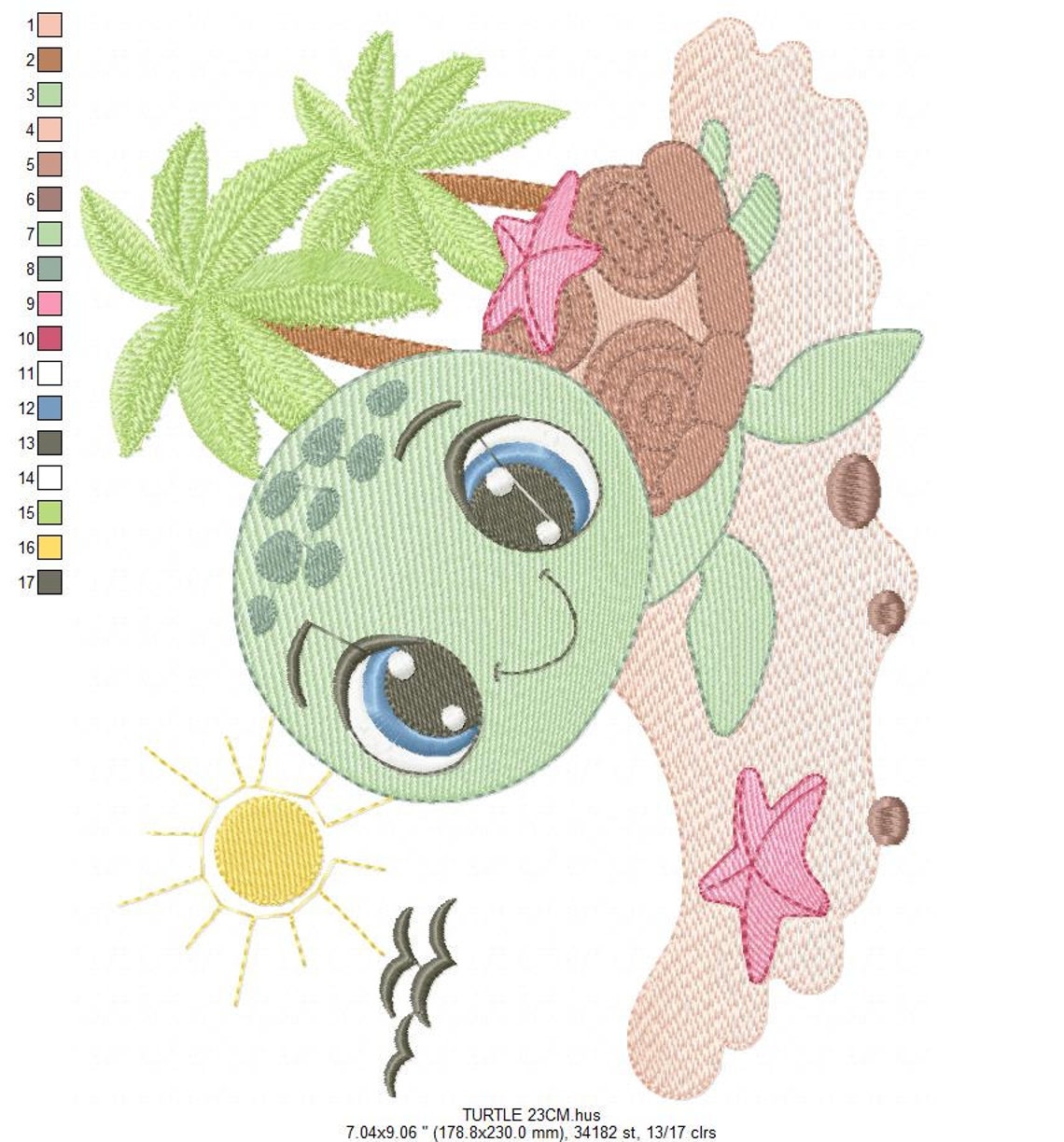 Turtle Embroidery Design Ocean Animal Embroidery Designs - Etsy