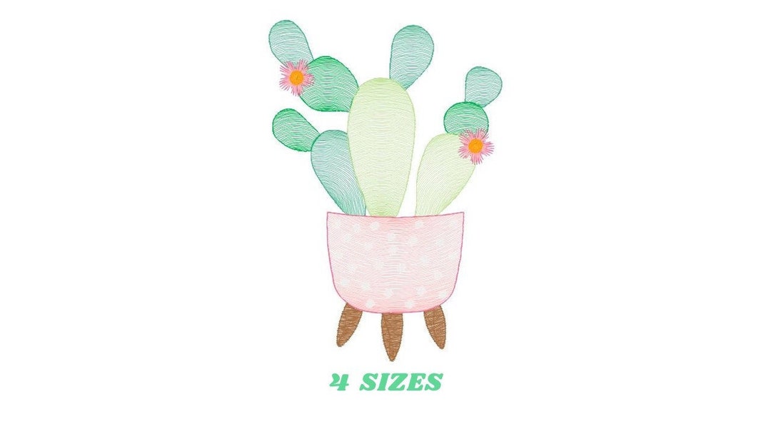 Cactus Embroidery Designs Succulent Embroidery Design Machine ...
