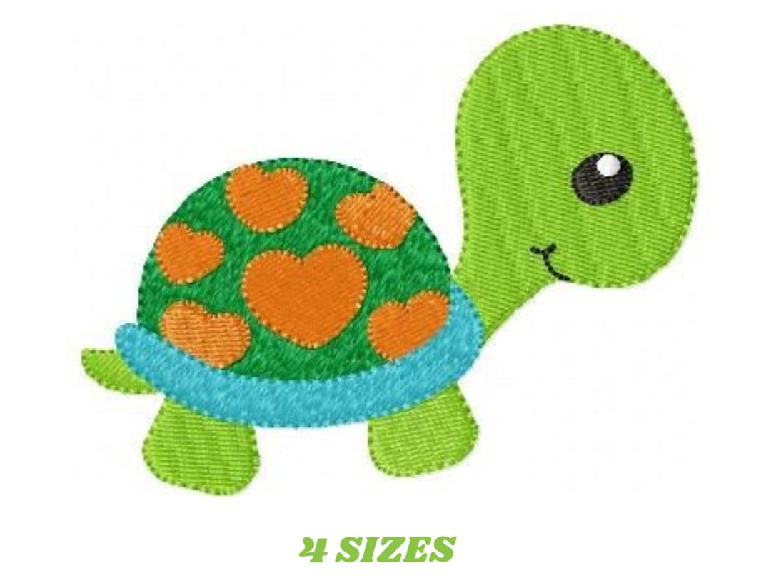Turtle Embroidery Design - Animal Tortoise Machine Embroidery File ...