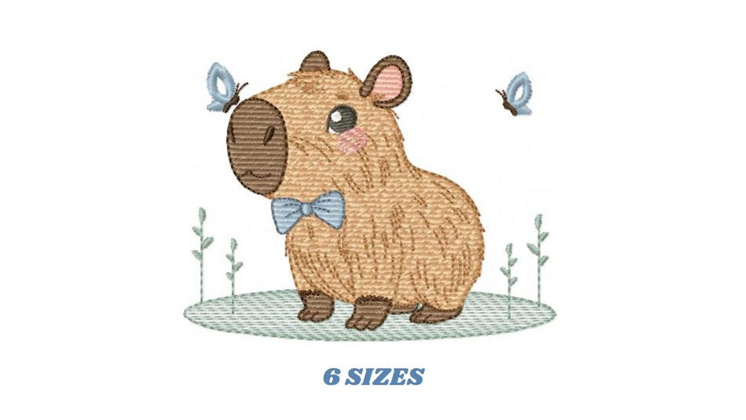 Capybara Embroidery Designs - Water River Animal Machine Embroidery ...