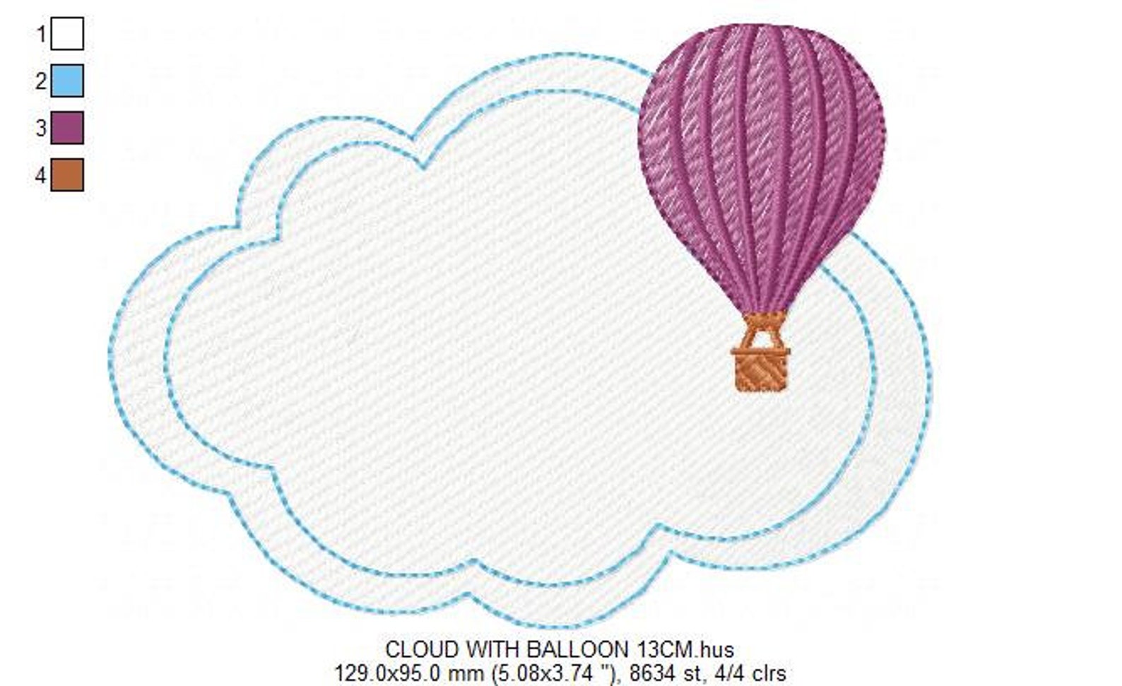 Balloon Embroidery Designs Hot Air Balloon Embroidery Design | Etsy