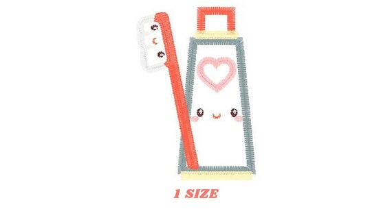 Toothbrush Embroidery Designs Toothpaste Embroidery Design - Etsy