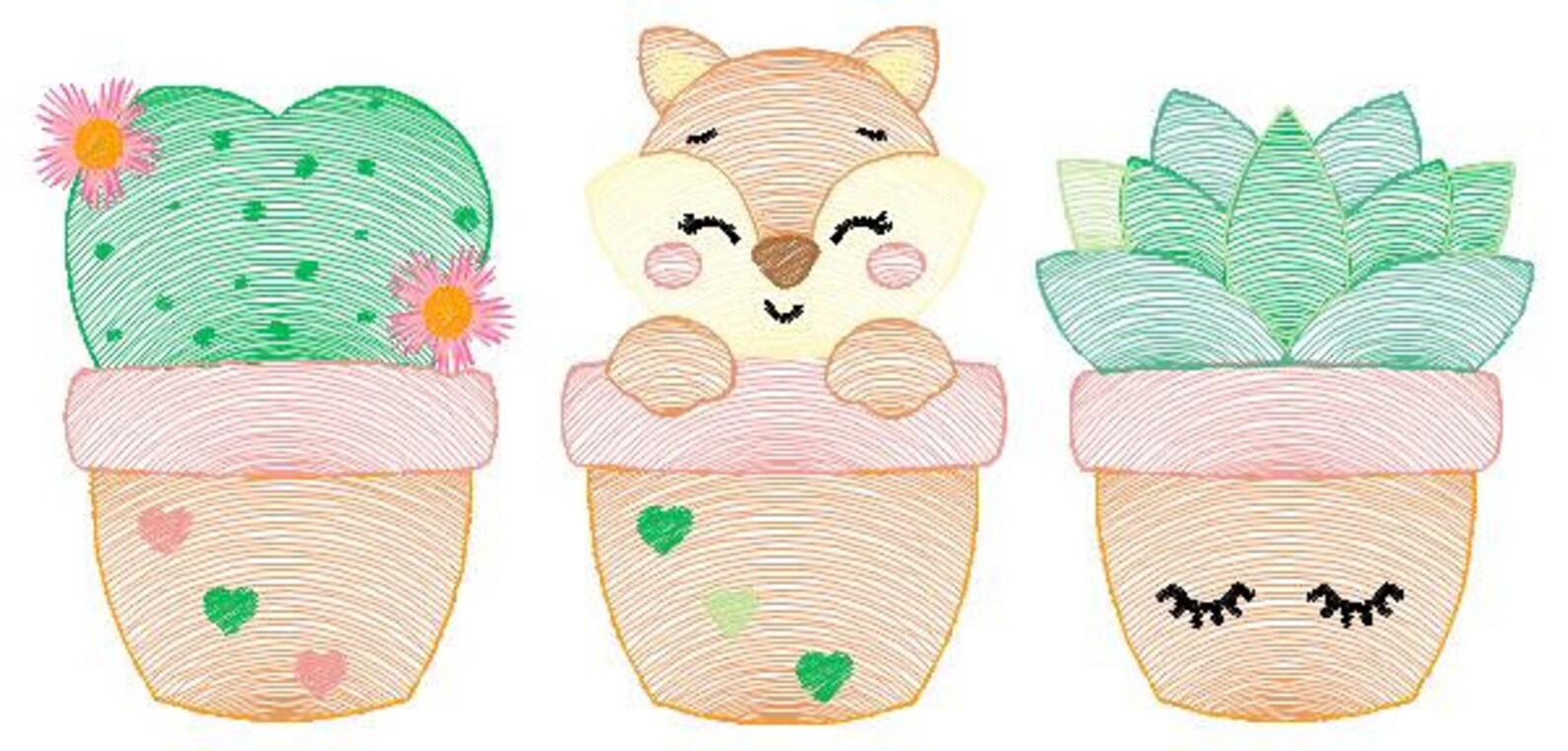 Cactus Embroidery Designs Succulent Embroidery Design - Etsy