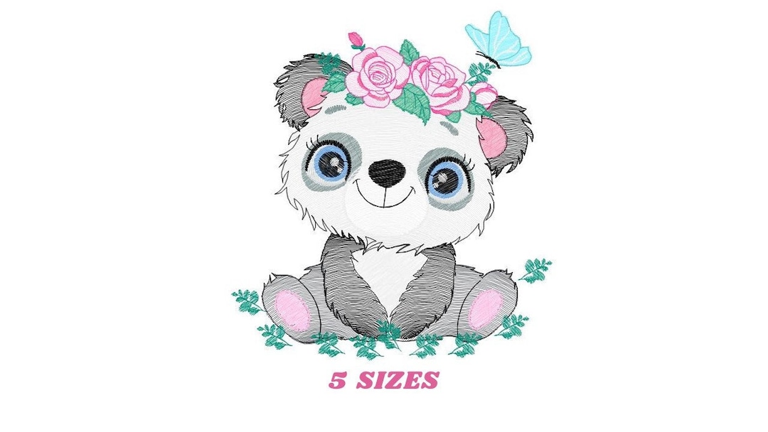 Panda Embroidery Design - Animal Embroidery Designs Machine Embroidery ...