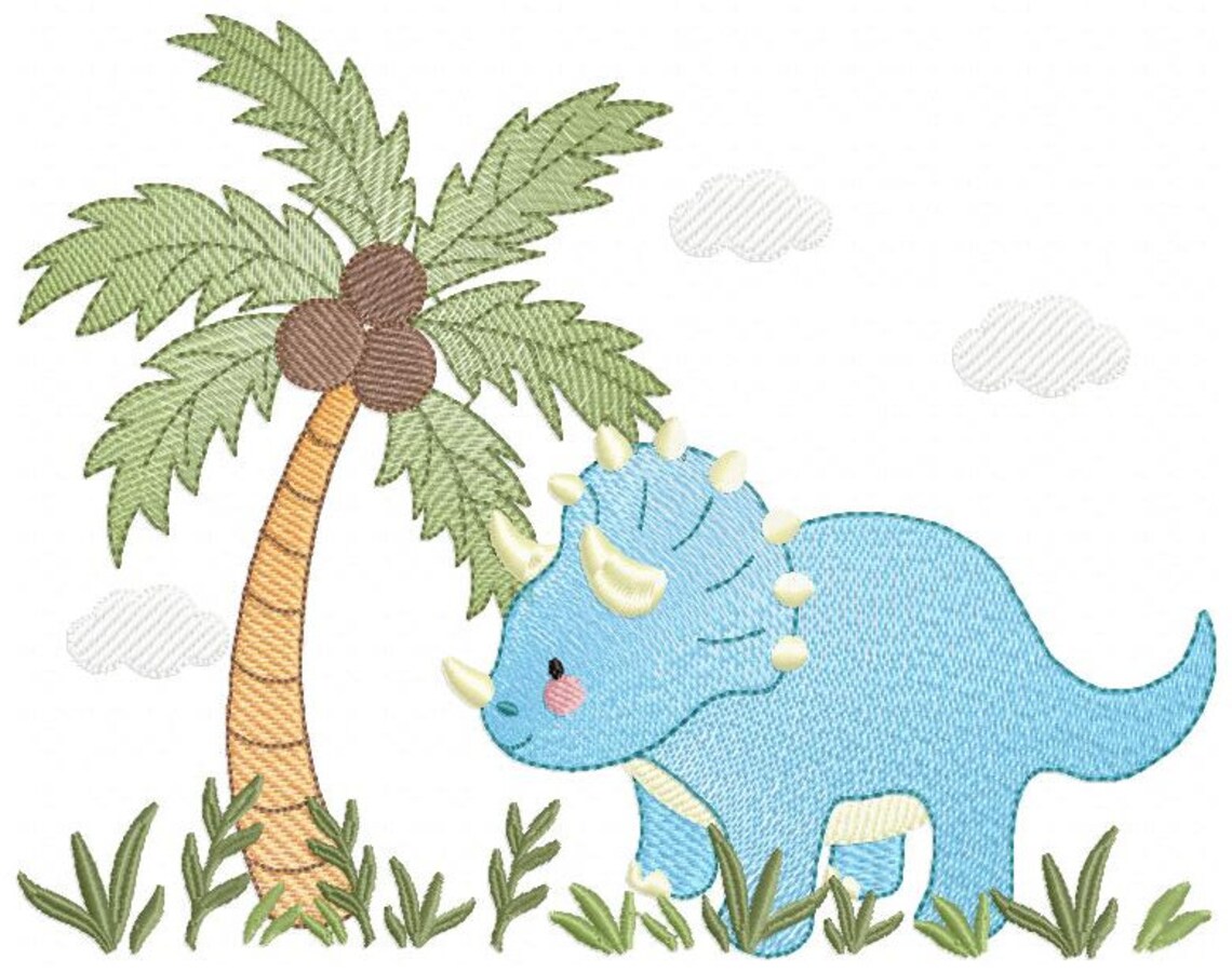 Dinosaur embroidery designs Dino embroidery design machine | Etsy
