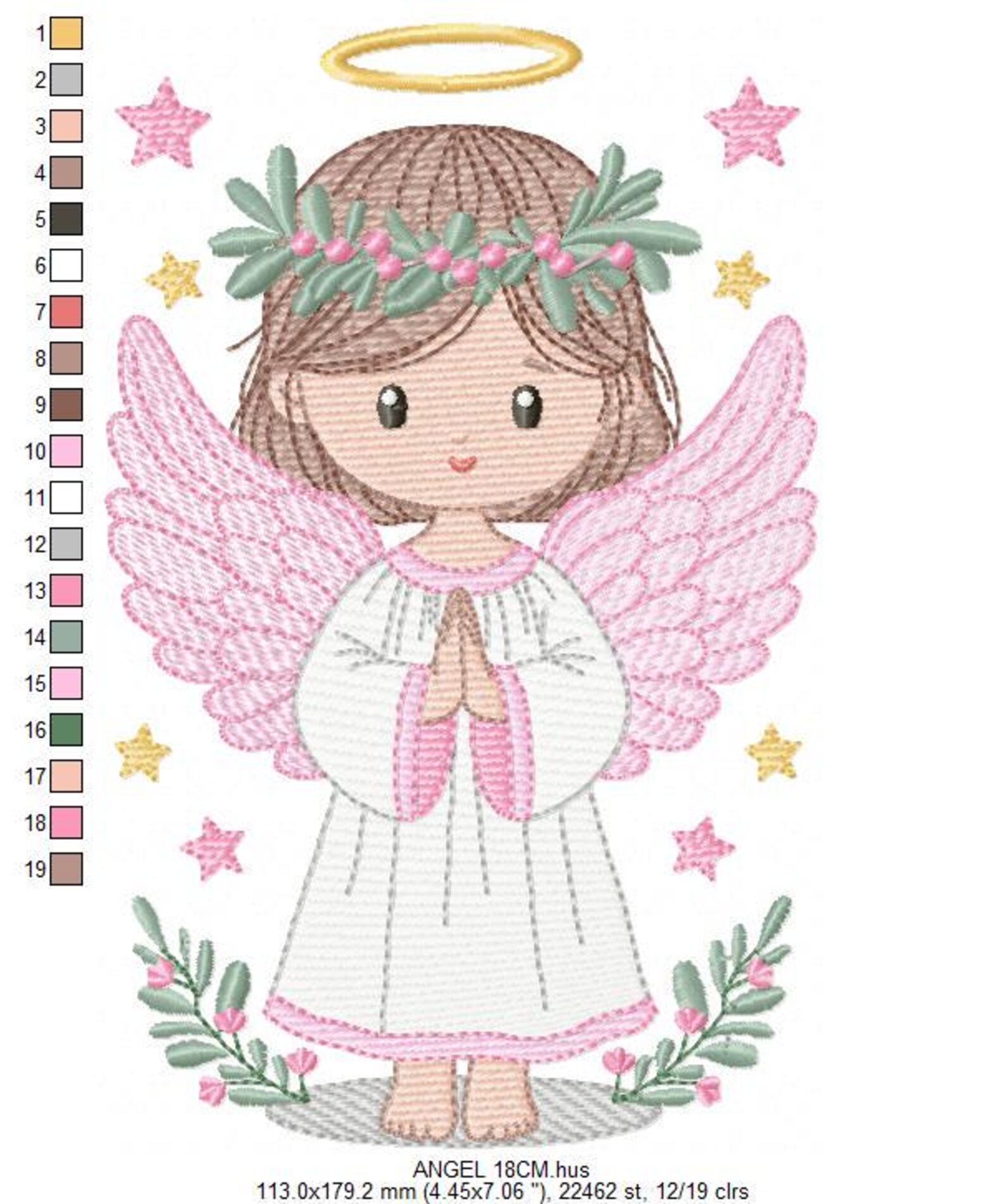 Angel Embroidery Designs - Angelic Baby Girl Machine Embroidery Pattern ...