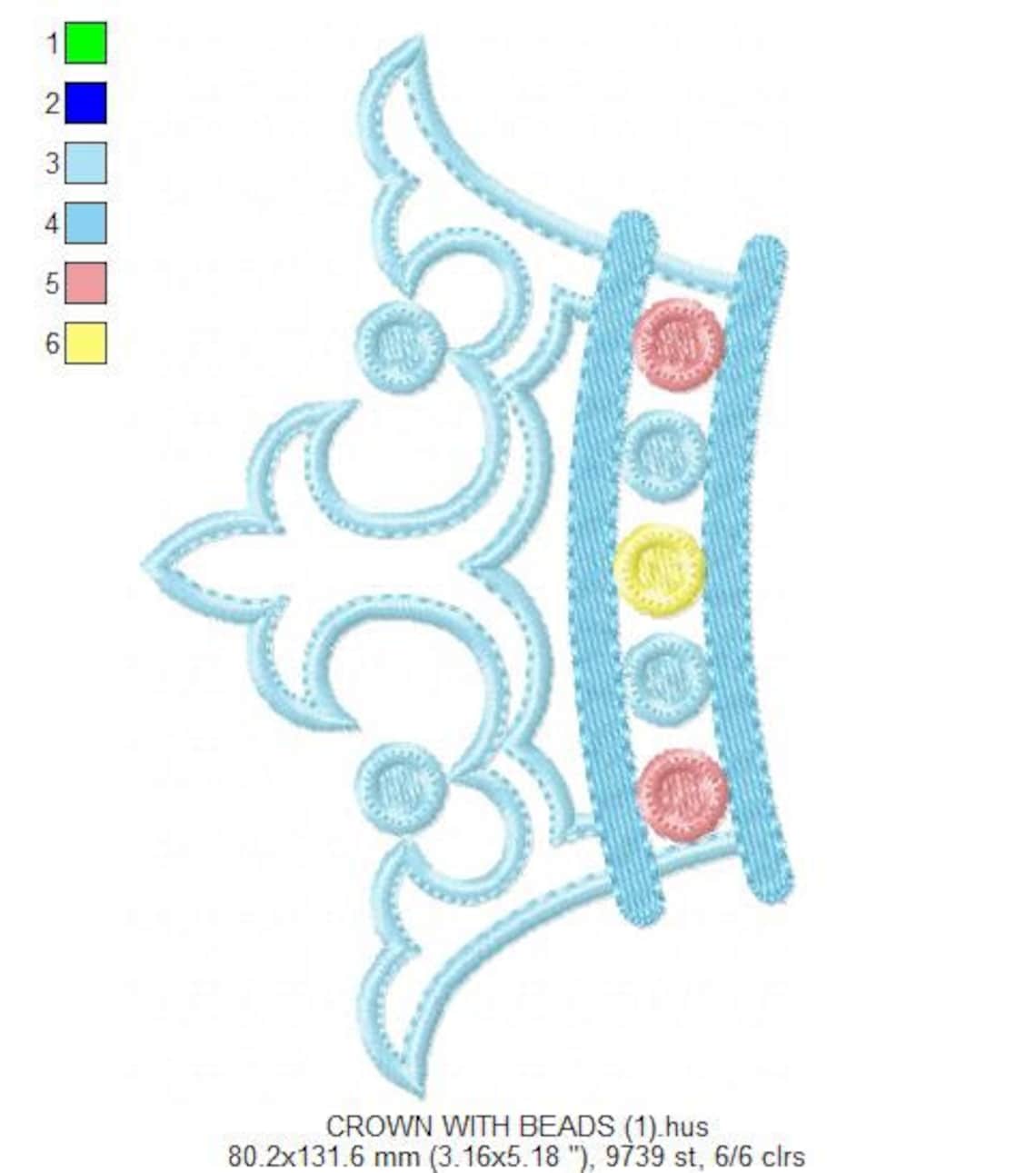 Crown Embroidery Designs Princess Crown Embroidery Design - Etsy