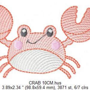 Crab Embroidery Design Beach Embroidery Designs Machine - Etsy