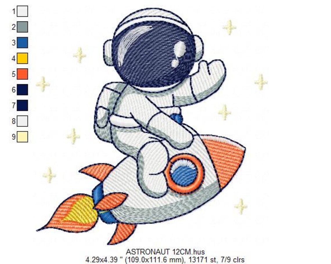 Astronaut Embroidery Designs Baby Boy Embroidery Design - Etsy