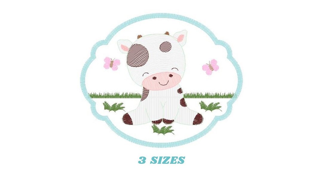 Cow Embroidery Design Animal Ranch Embroidery Designs Machine ...