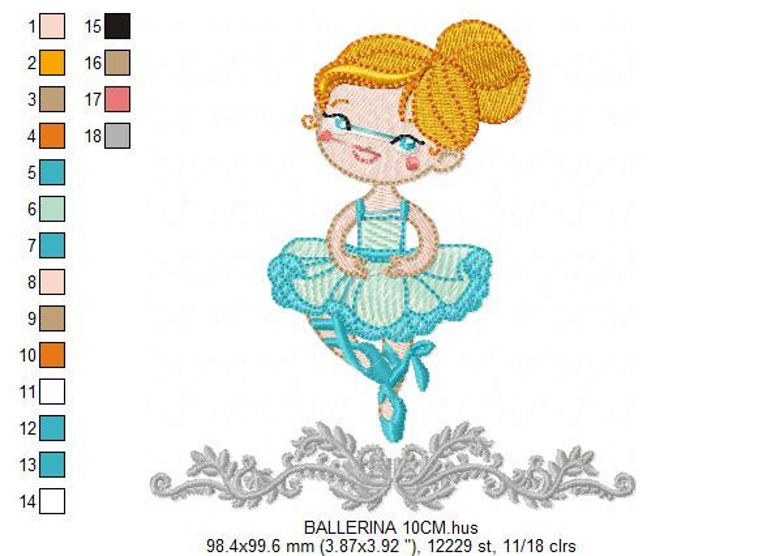 Ballerina Embroidery Designs Ballet Embroidery Design - Etsy