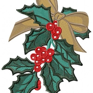 Xmas Mistletoe Embroidery Designs - Christmas Decoration Machine ...