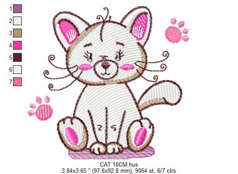 Cat Embroidery Design Animal Embroidery Designs Machine - Etsy