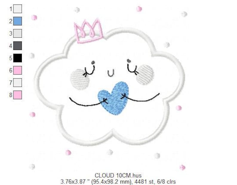 Cloud Embroidery Design Sky Embroidery Design Machine | Etsy