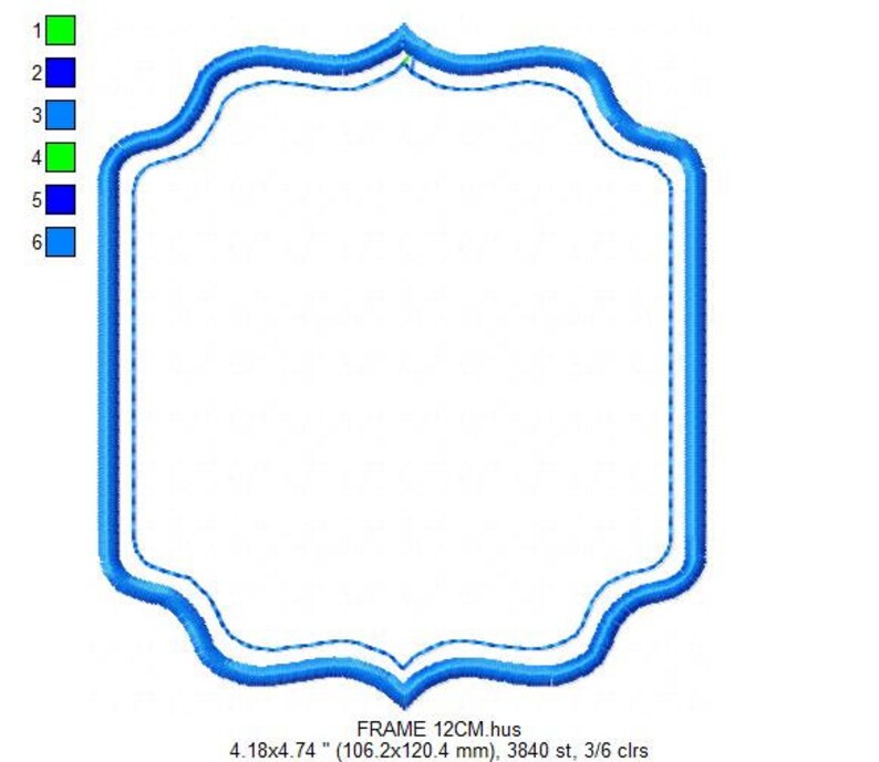 Monogram Frame Embroidery Designs Set Frame Applique Design | Etsy