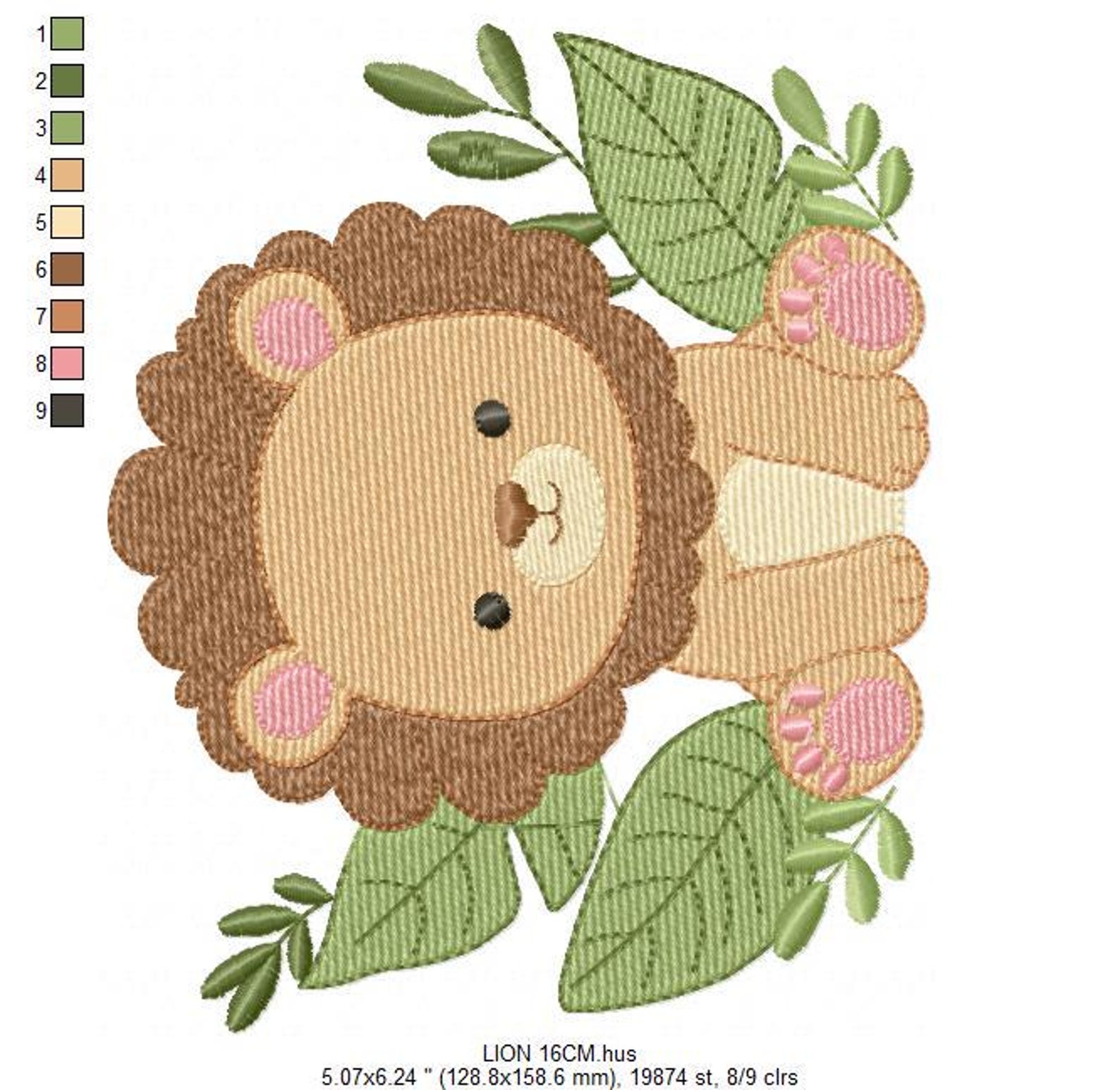 Lion Embroidery Designs - Safari Animal Embroidery Design Machine ...