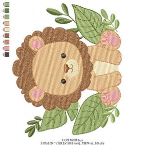 Lion Embroidery Designs - Safari Animal Embroidery Design Machine ...