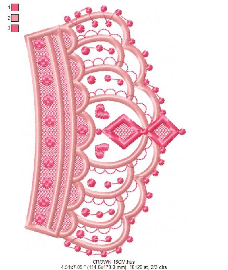 Crown Embroidery Designs Princess Crown Embroidery Design | Etsy