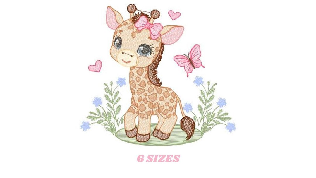 Giraffe Embroidery Designs - Safari Animals Embroidery Design Machine ...