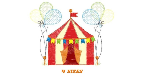 Circus Embroidery Design Market Tent Embroidery Designs | Etsy