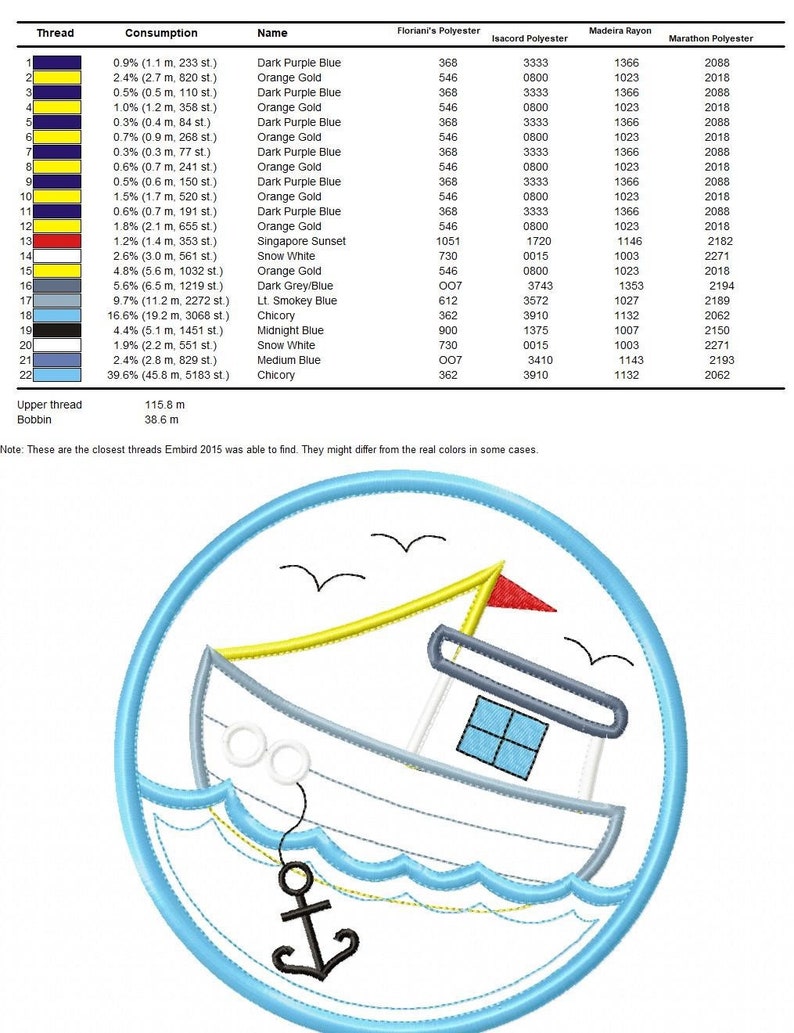 Boat Embroidery Designs Sailboat Embroidery Design Machine | Etsy