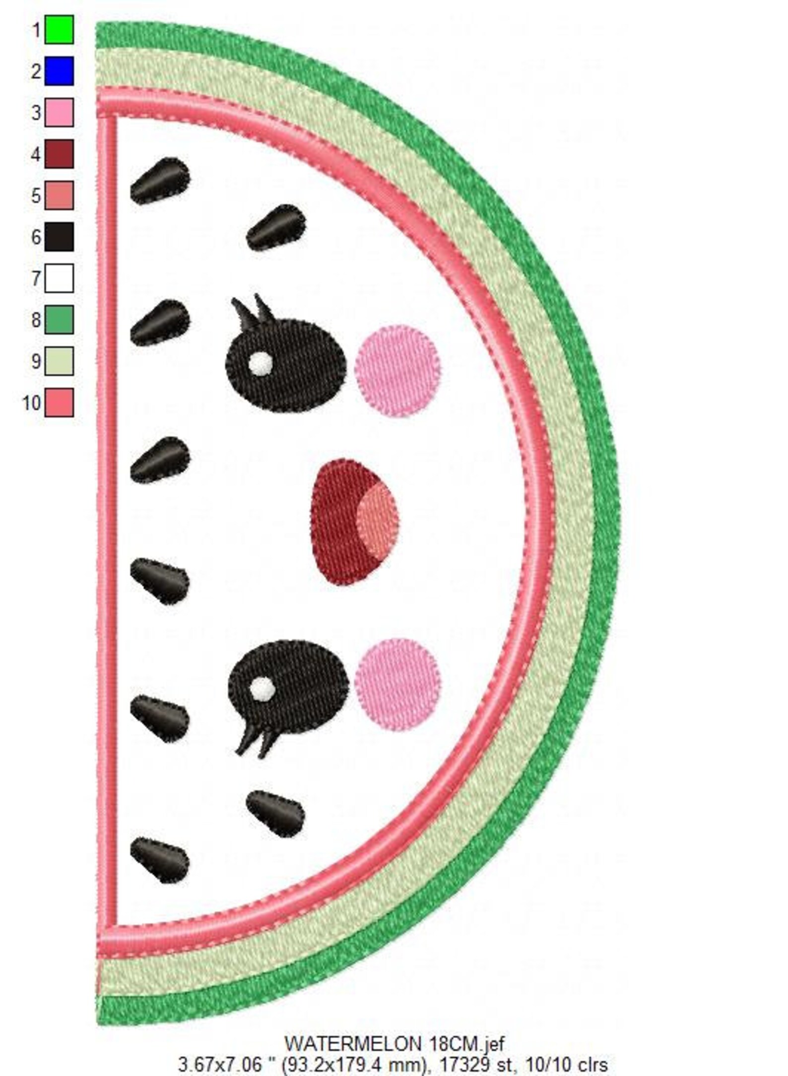Watermelon Embroidery Designs - Fruit Machine Embroidery Pattern ...