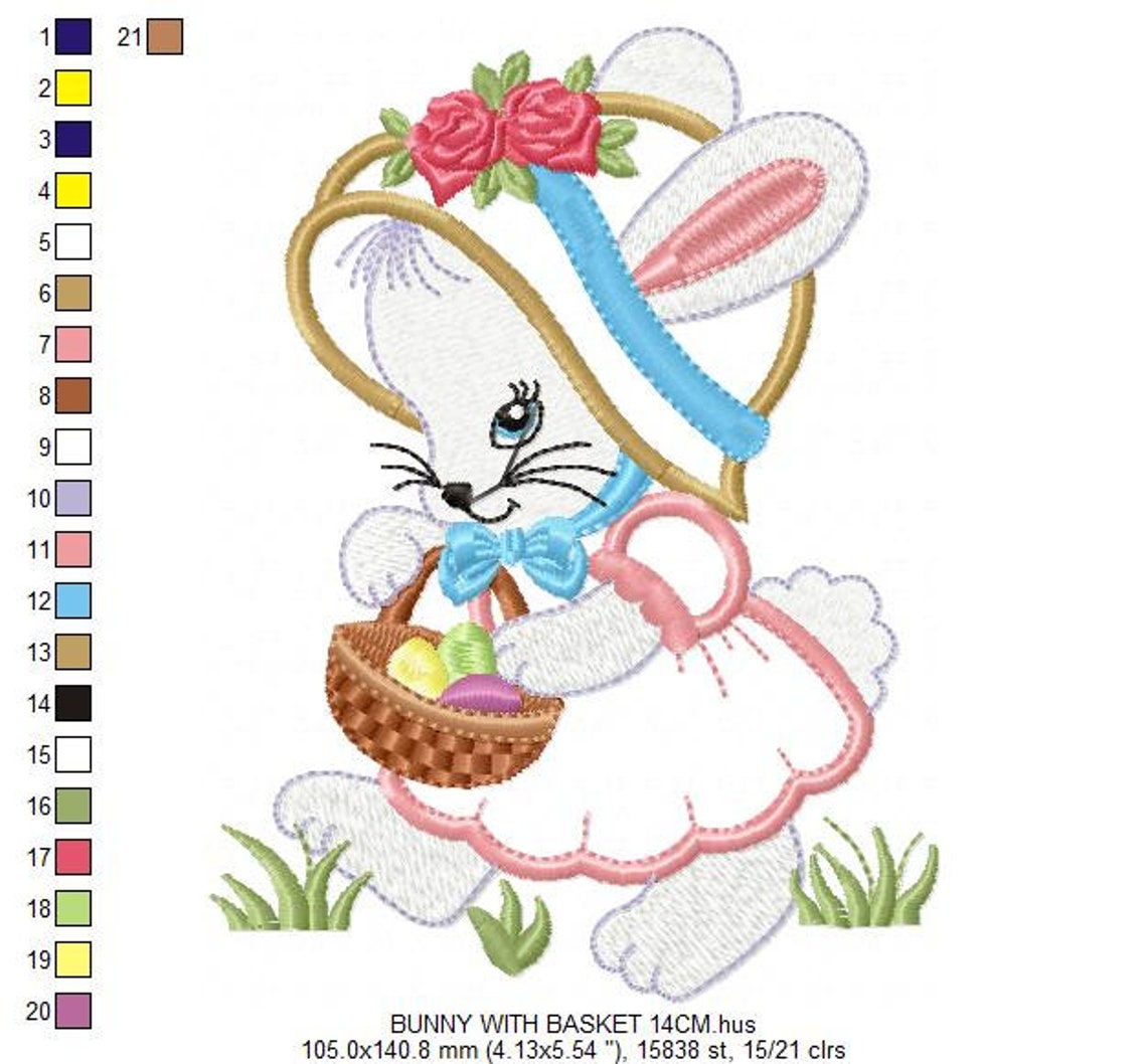 Bunny Embroidery Design Rabbit Embroidery Designs Machine | Etsy