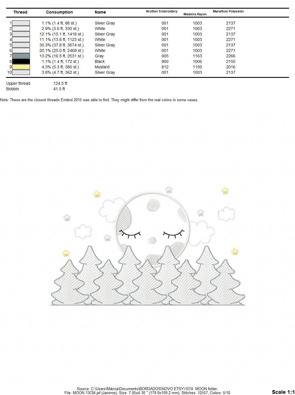 Moon Embroidery Design Full Moon Embroidery Design Machine - Etsy