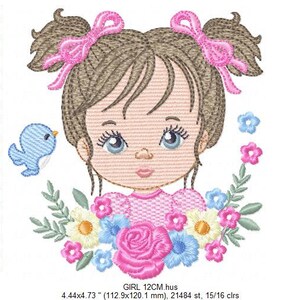 Girl Embroidery Designs - Flower Girl Embroidery Design Machine ...