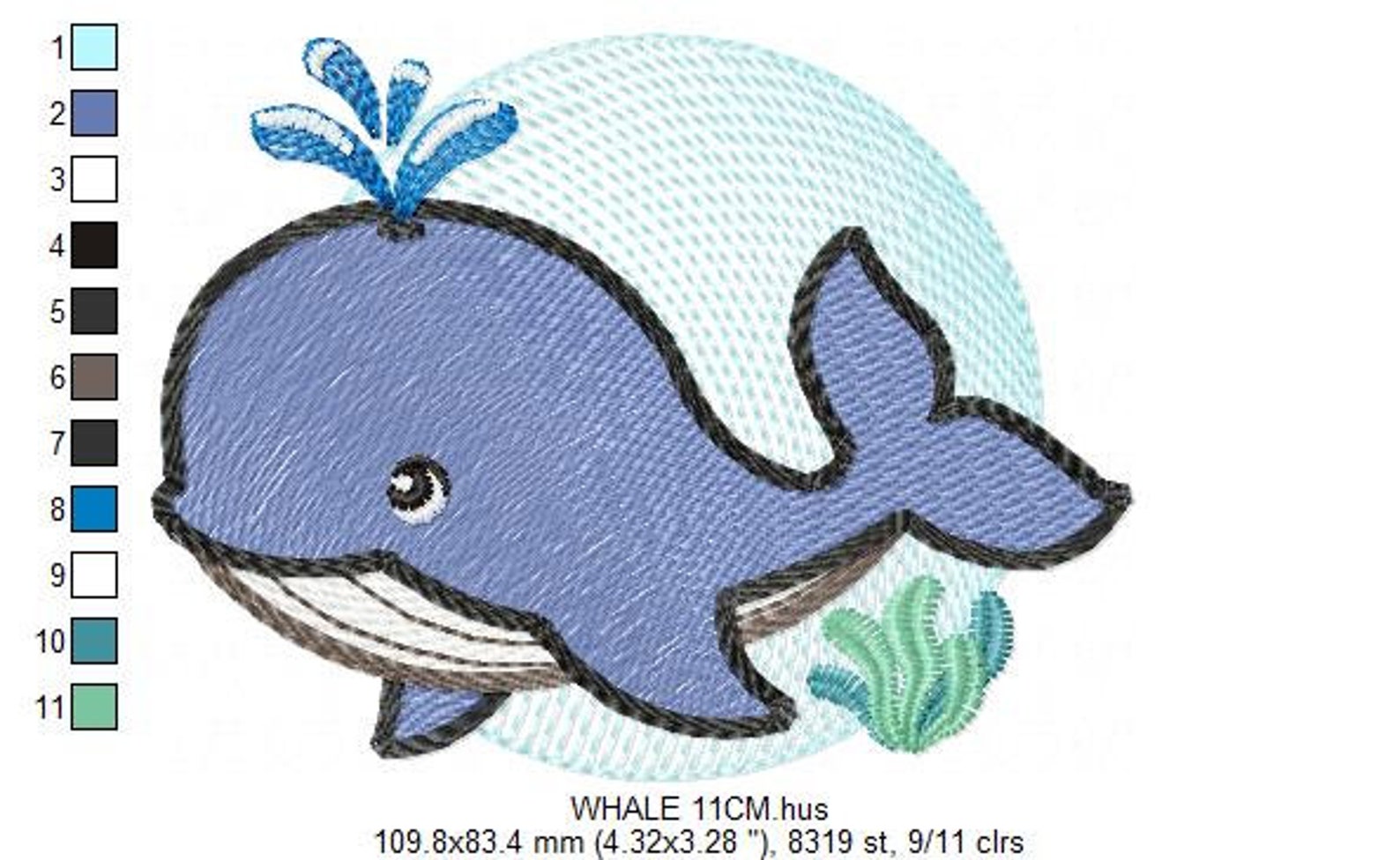 Whale Embroidery Designs - Ocean Fish Embroidery Design Machine ...