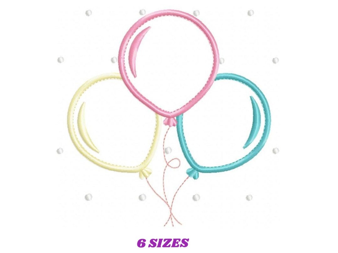 Balloon Embroidery Design - Birthday Embroidery Designs Machine ...