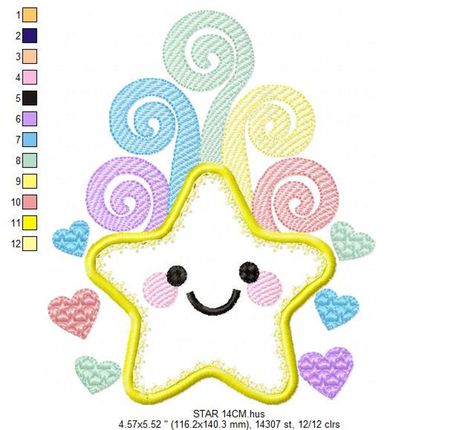 Star Embroidery Design Machine Embroidery Pattern - Star Applique ...