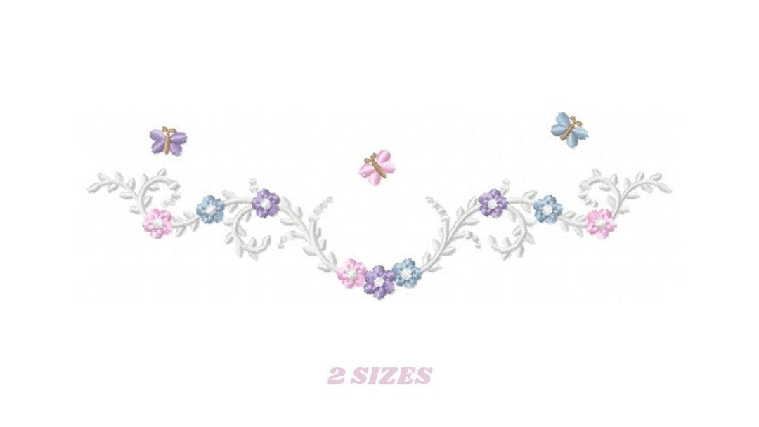 Flower Frame Embroidery Designs - Delicate Flower Embroidery Design ...