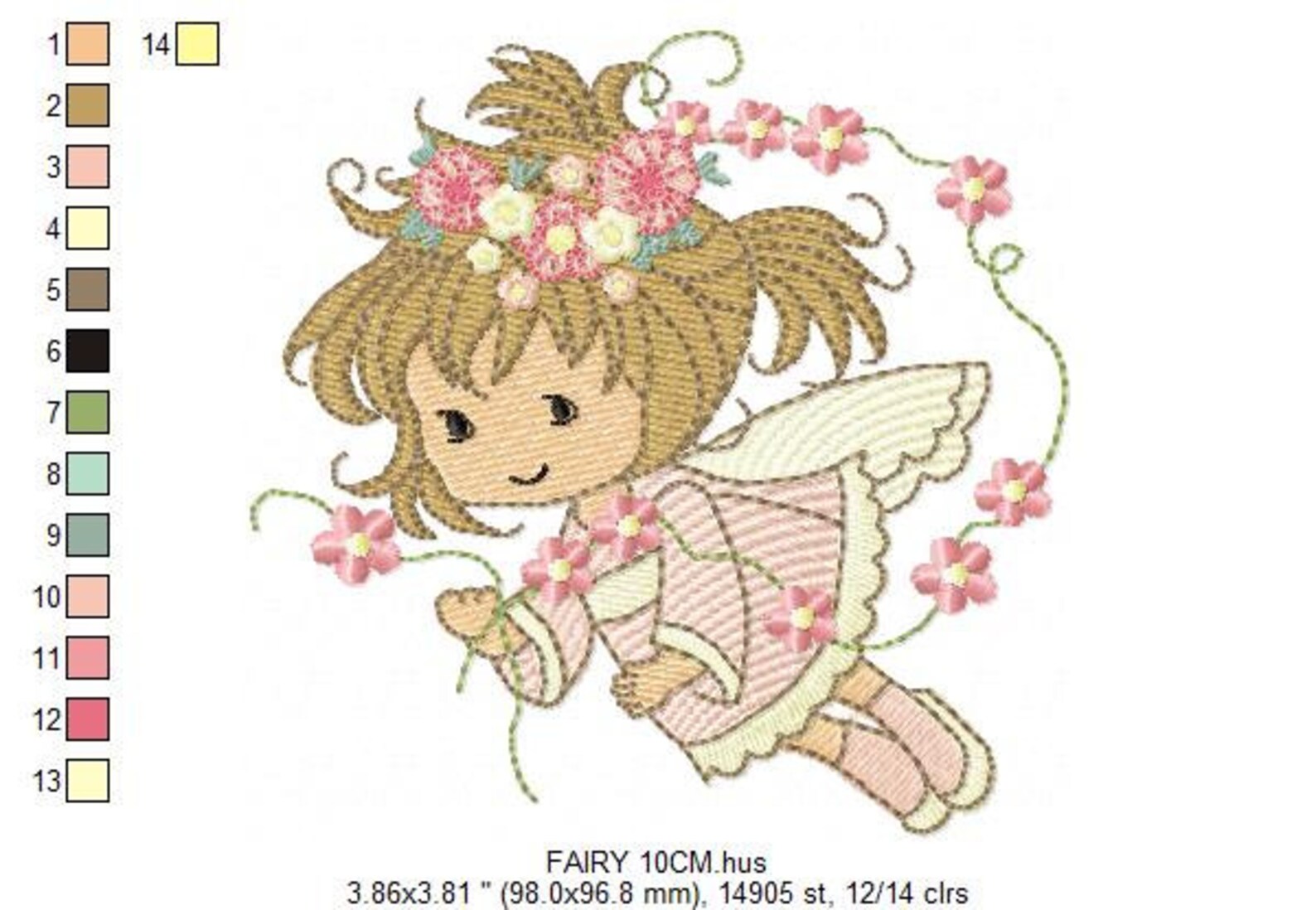 Fairy Embroidery Designs Baby Girl Embroidery Design Machine Embroidery ...
