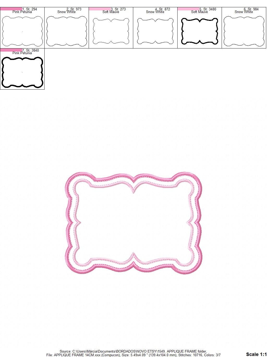 Square Frame Embroidery Designs Set - Monogram Applique Shape Machine ...