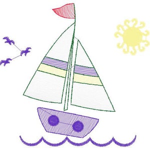 Boat Embroidery Designs - Sailboat Embroidery Design Machine Embroidery ...