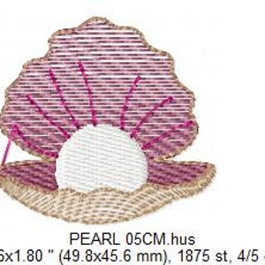Pearl Embroidery Designs - Deep Sea Shells Embroidery Design Machine ...