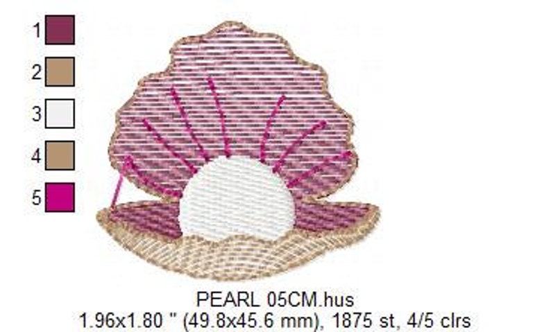 Pearl Embroidery Designs Deep Sea Shells Embroidery Design - Etsy