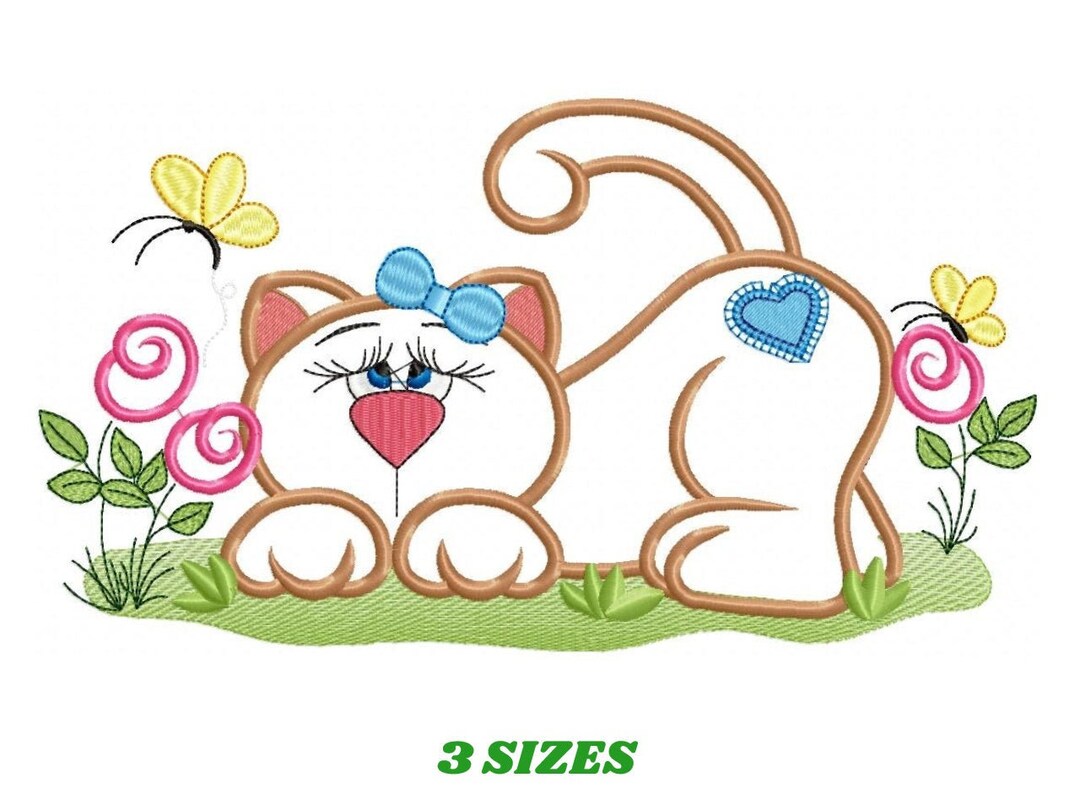 Cat Embroidery Design - Animal Embroidery Designs Machine Embroidery ...