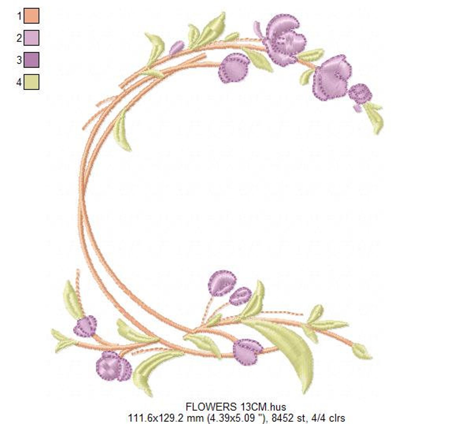 Monogram Frame Embroidery Designs Flower Embroidery Design | Etsy