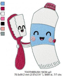 Toothbrush Embroidery Designs - Toothpaste Machine Embroidery Pattern ...