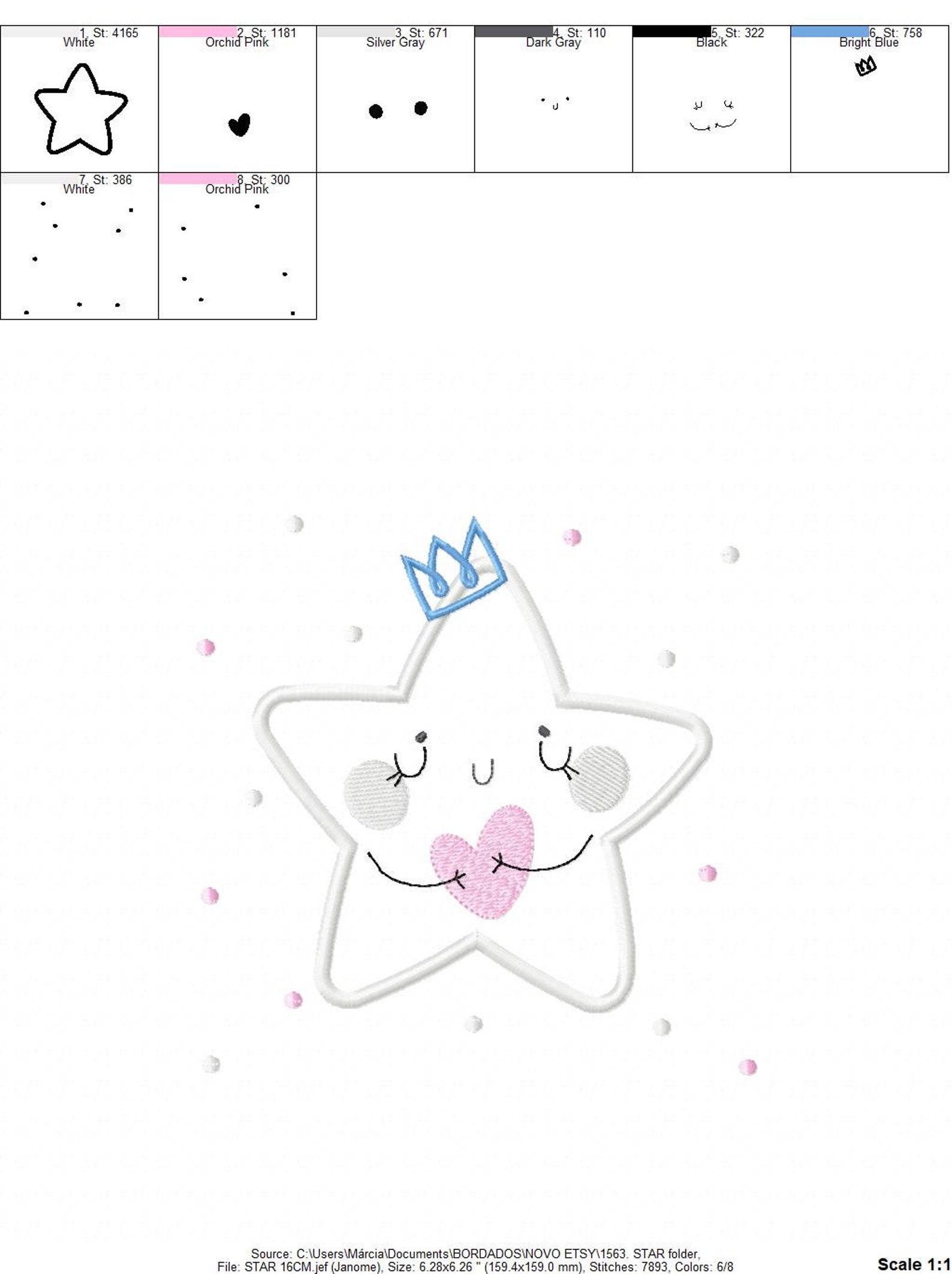 Star Embroidery Design Machine Embroidery Pattern - Star Applique ...
