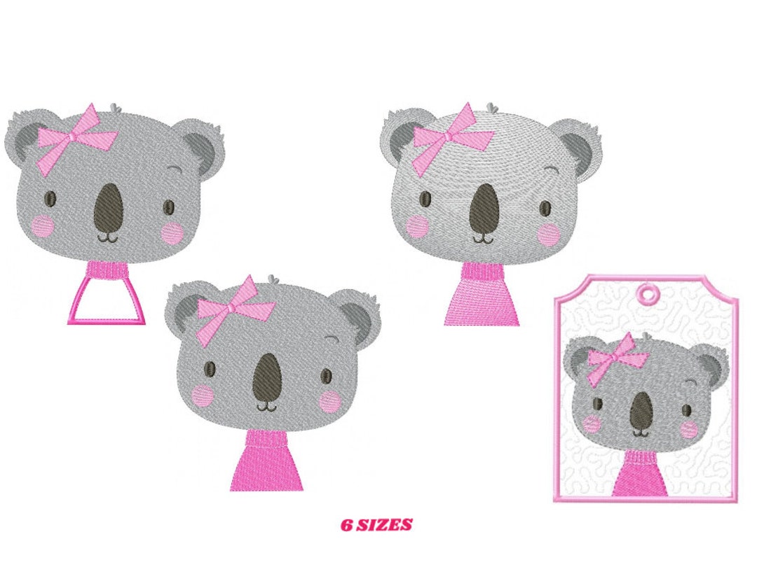 Koala Embroidery Design Baby Girl Embroidery Designs Machine - Etsy