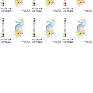 Rainbow Embroidery Design Sun and Cloud Embroidery Design Machine ...