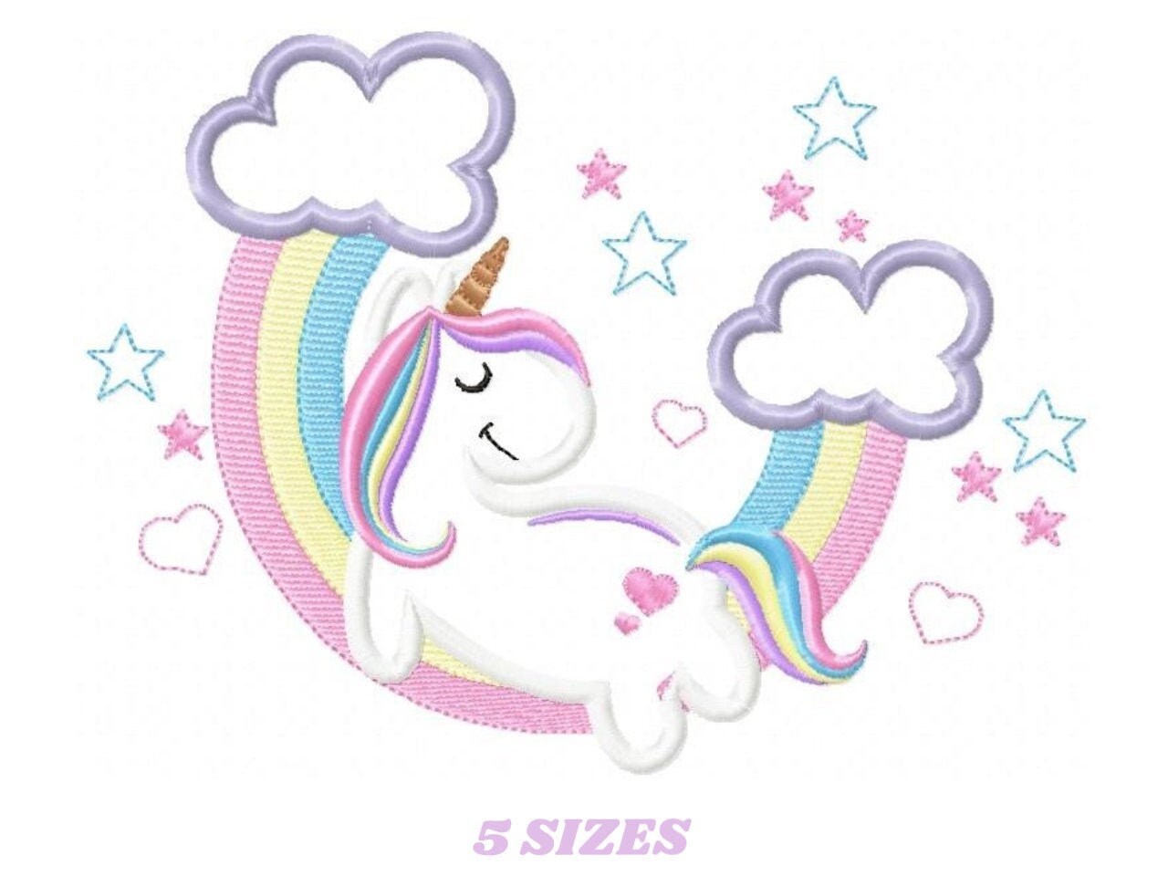 Unicorn embroidery designs Rainbow embroidery design machine | Etsy