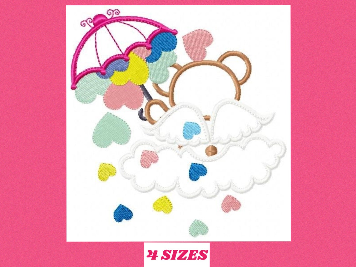 Bear Angel Embroidery Design Teddy Bear Embroidery Design - Etsy