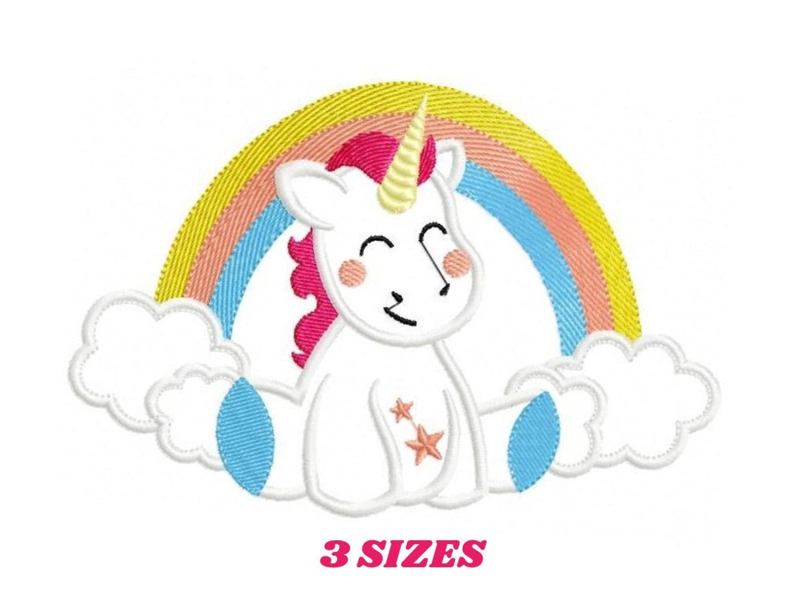 Unicorn Embroidery Designs Rainbow Embroidery Design Machine | Etsy